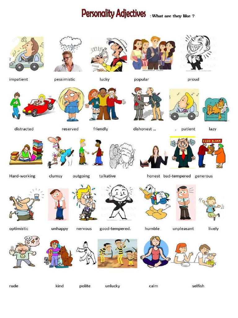 Adjective of Personality | PDF | Noun | Grammar