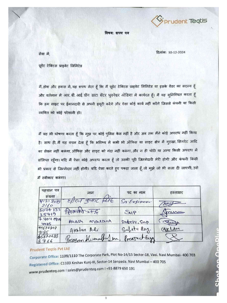 Undertaking Letter | PDF