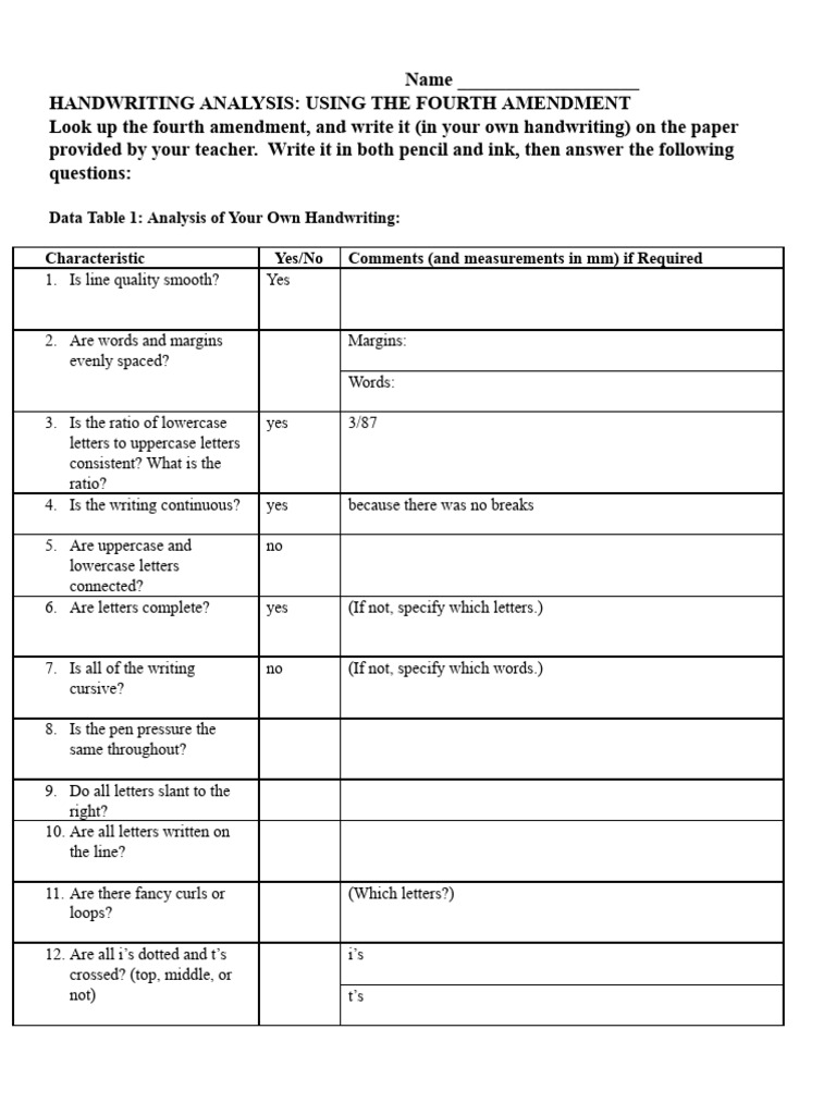 Handwriting Analysis and Fourth Amendment | PDF | Letter Case | Writing