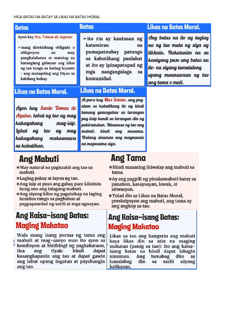Mga Batas Na Batay Sa Likas Na Batas Moral Values 9 | PDF