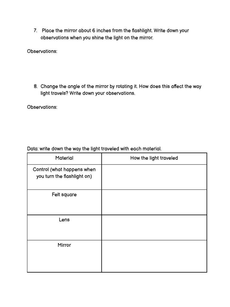 Light Science Unit-6 | PDF