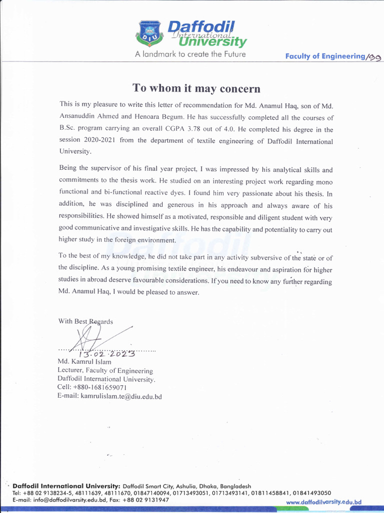Recommendation Letter (3) | PDF