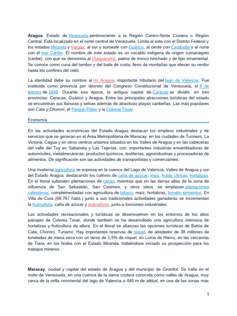 Aragua Economia | PDF