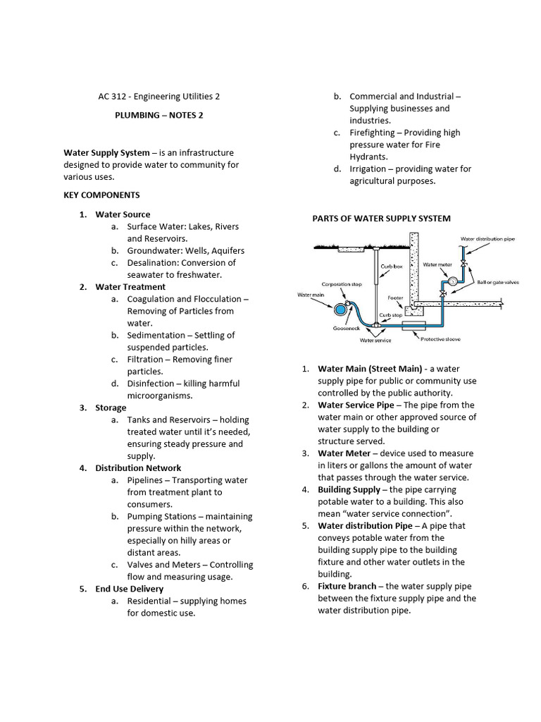 Plumbing System Components Overview | PDF | Water Purification | Water