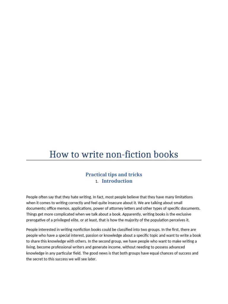 How To Write Non Fiction Books | PDF | Knowledge | Books