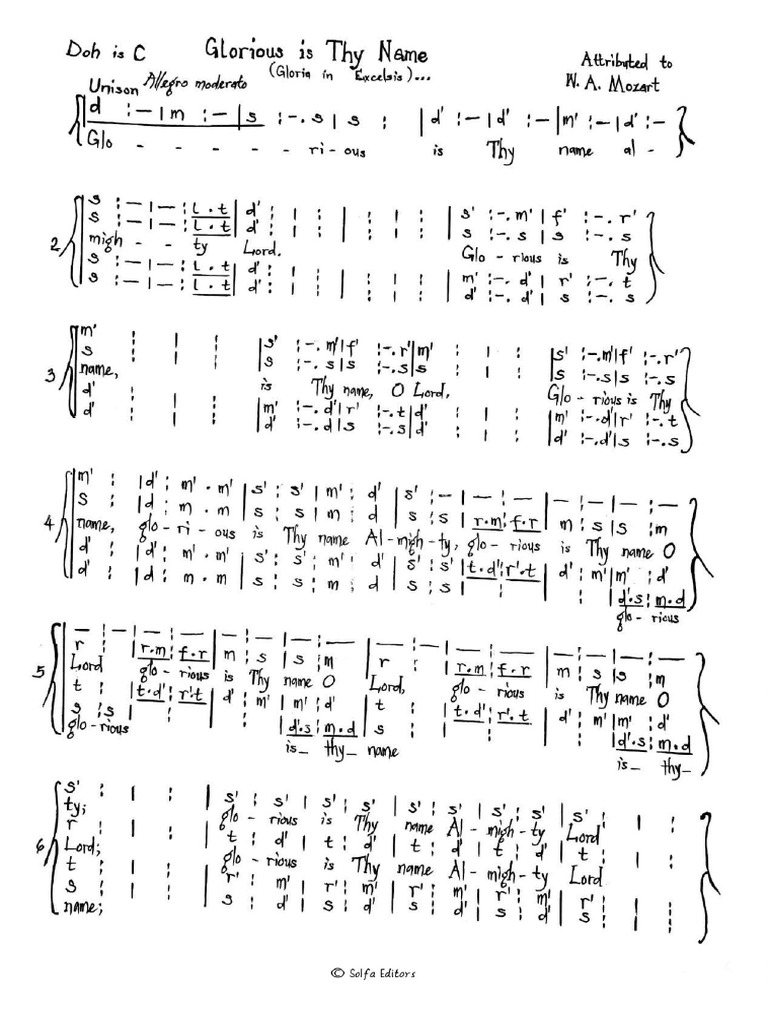 Glorious is thy name - Mozart(1) | PDF
