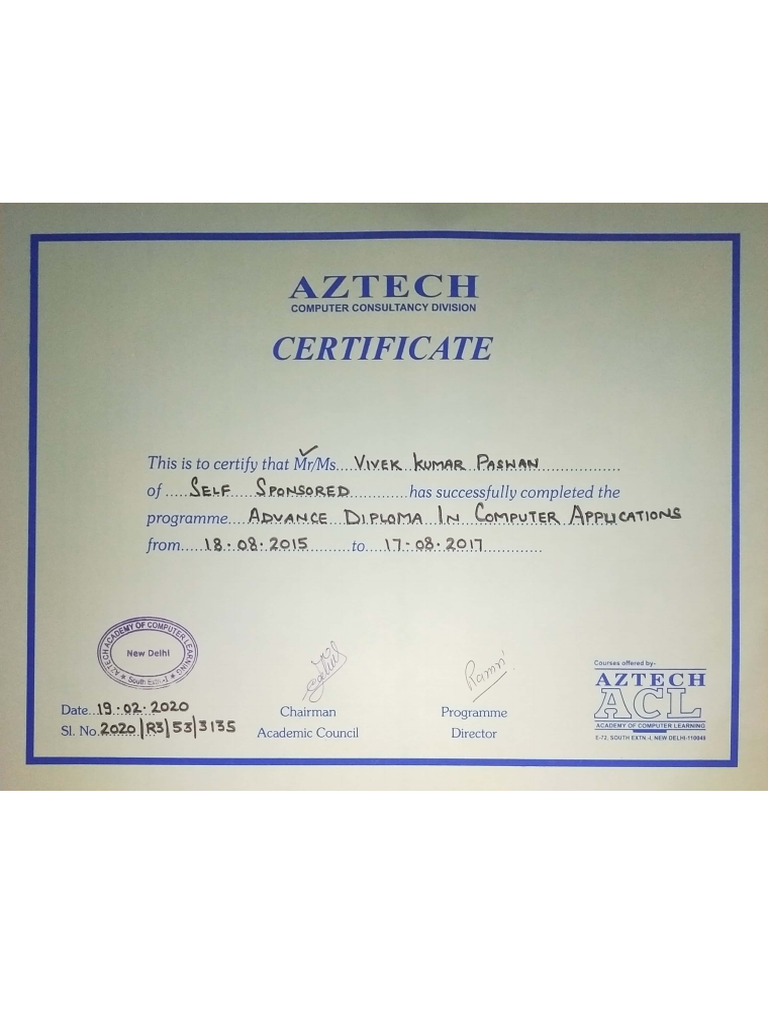 Advance Diploma | PDF