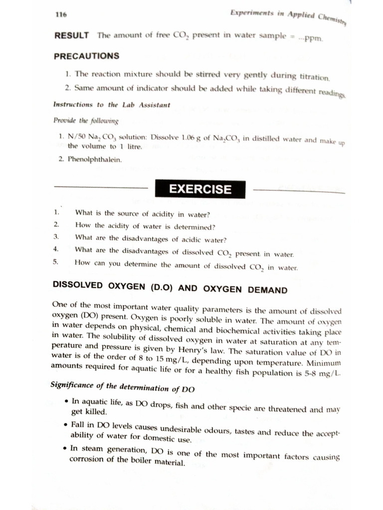 Dissolve Oxygen and Oxygen Demand | PDF