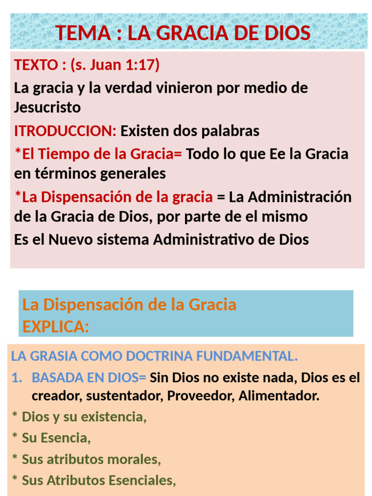 Tema La Gracia de Dios | PDF | Gracia divina | Libro del éxodo
