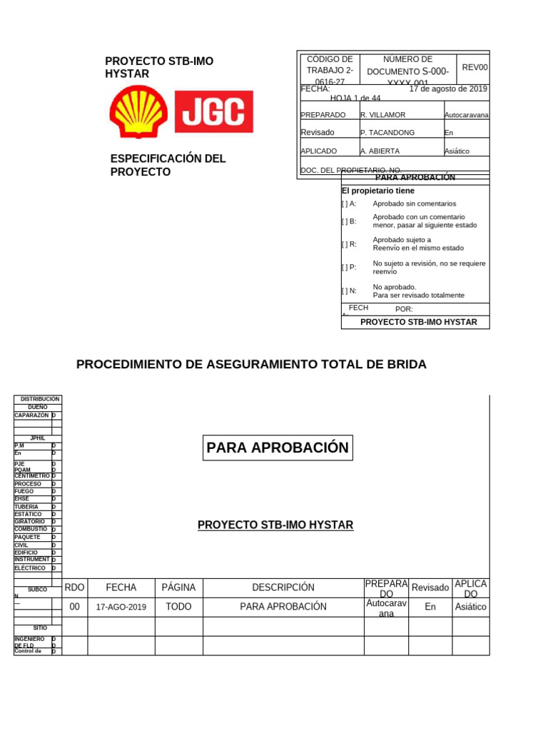 Procedimiento de Aseguramiento de Brida Total | PDF | Tornillo | Tuerca (Hardware)