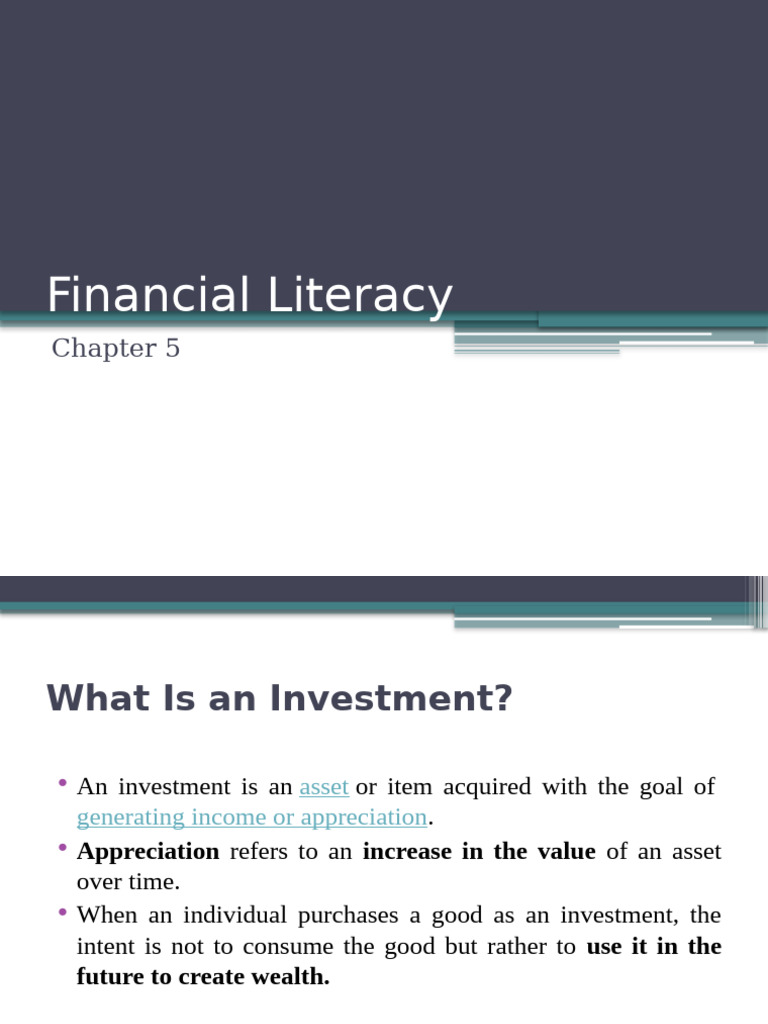 5. Financial Literacy | PDF | Stocks | Investing