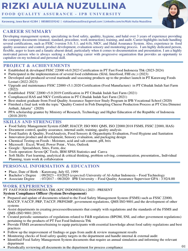 CV Rizki Aulia 2024 - 20240814 - 165242 - 0000 | PDF | Quality ...