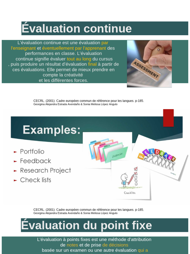 évaluation continue et évaluation par points fixes | PDF