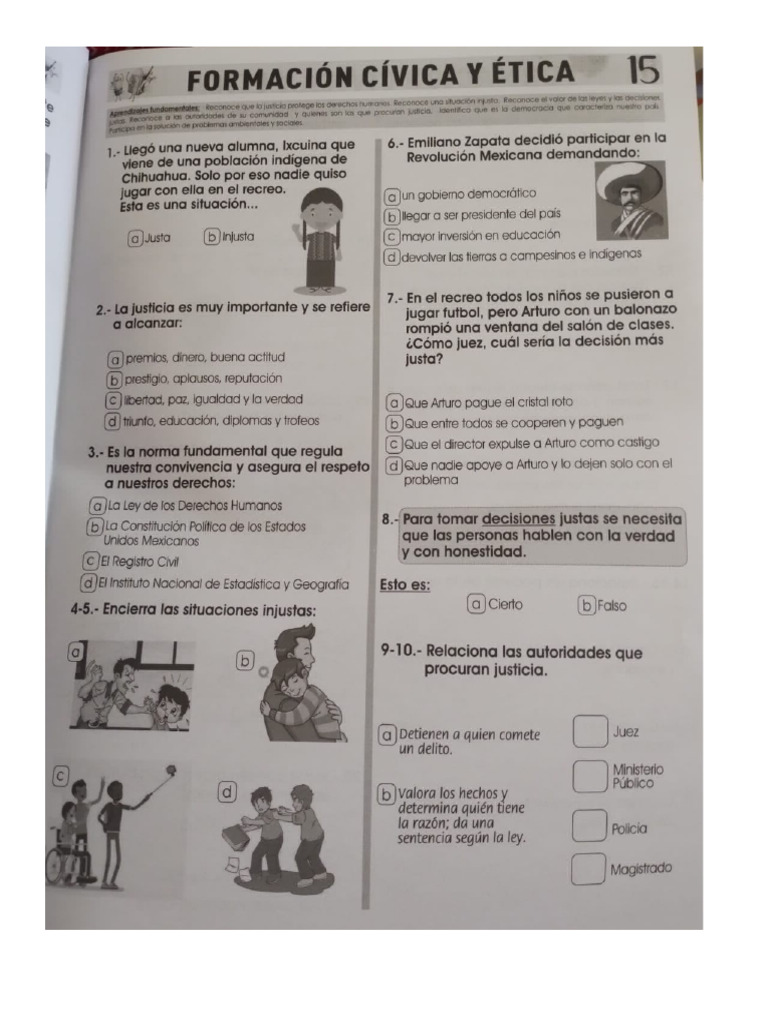 Examen cuarto grado | PDF