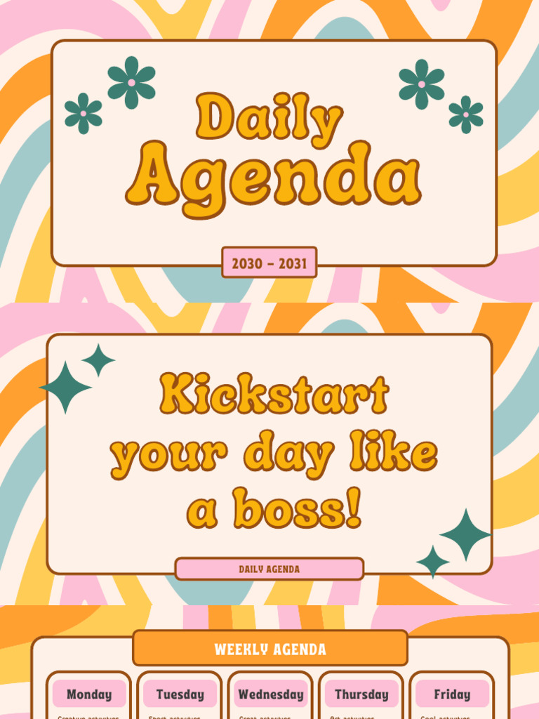 Orange Groovy Retro Daily Agenda Presentation_20250131_114121_0000 | PDF