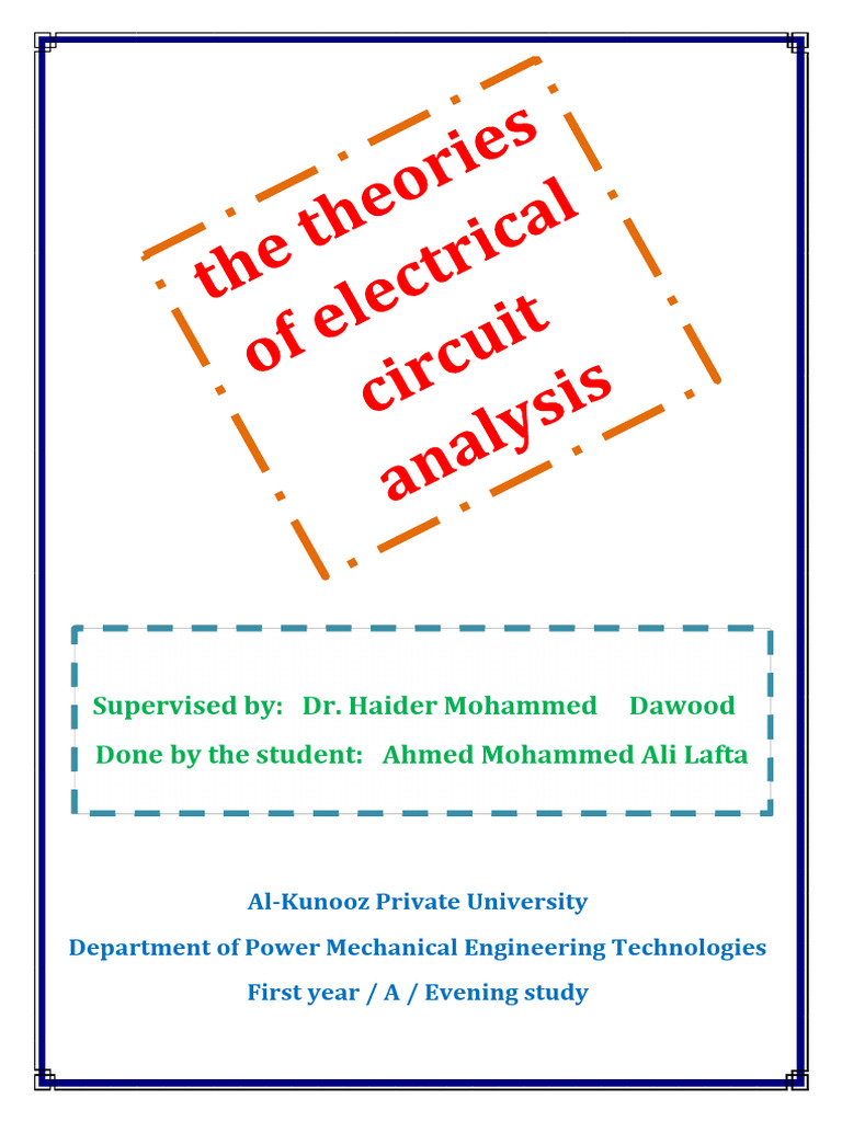 Theories of Electrical Circuit Analysis | PDF | Electrical Network ...