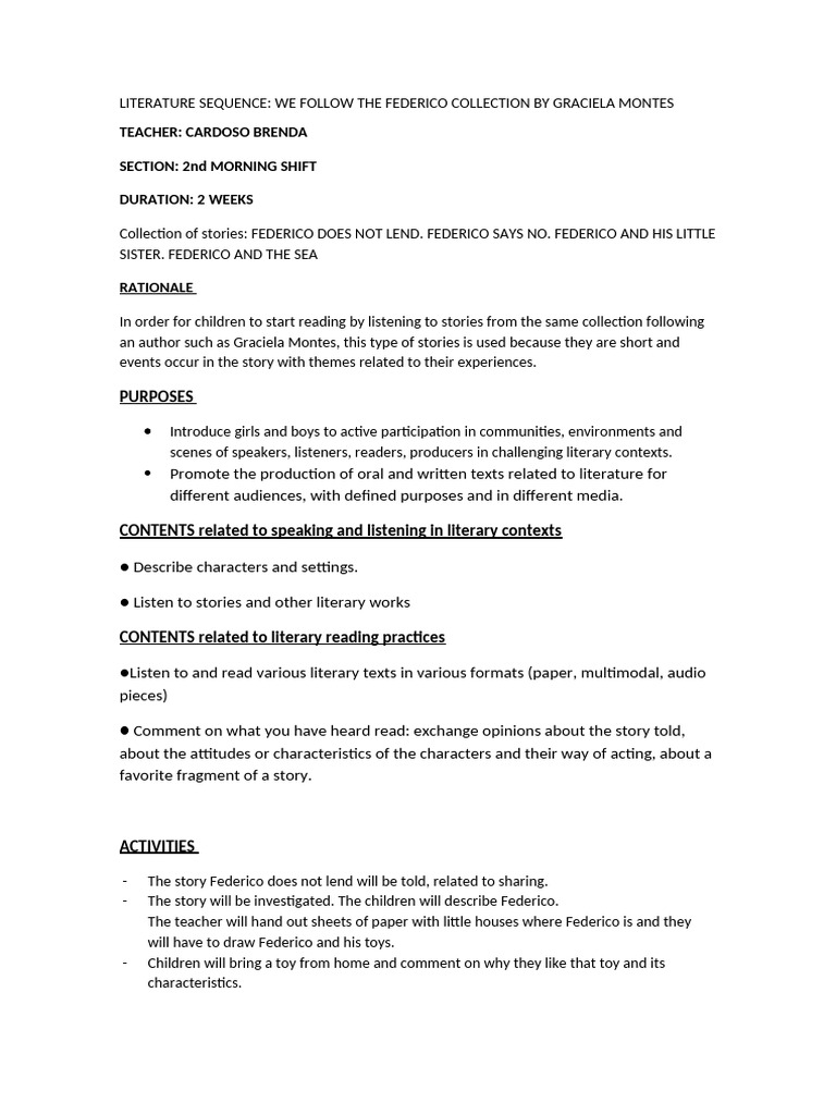 Sequence of literature FEDERICO 2023 (1) | PDF | Human Communication ...