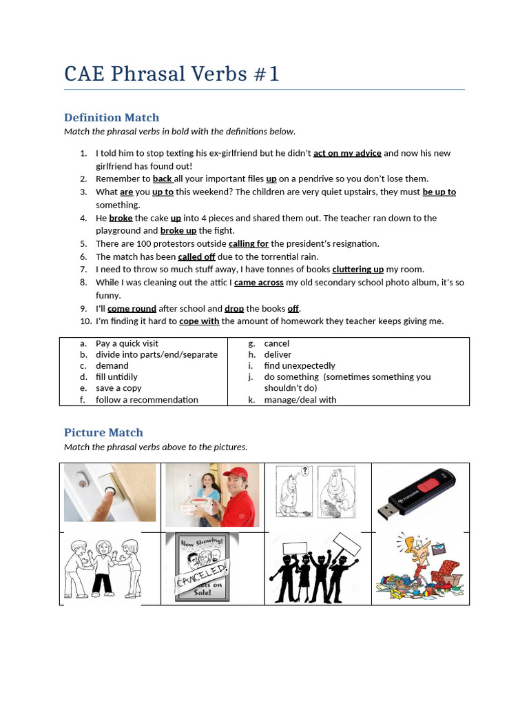 Cae Phrasal Verbs | PDF