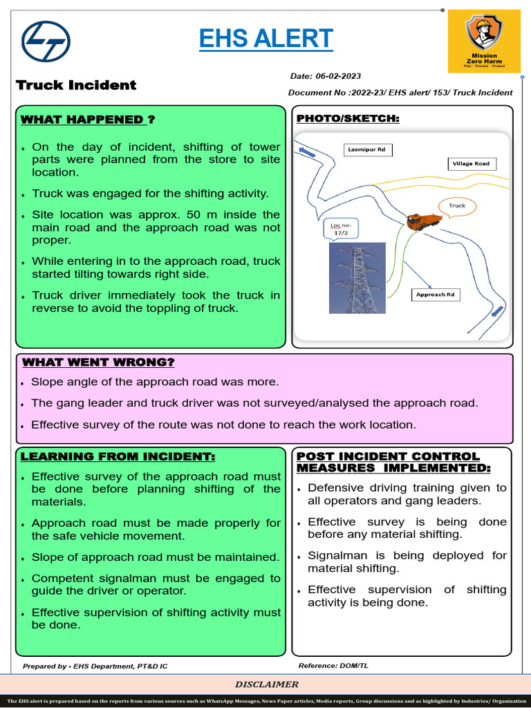 EHS Alerts 153(Material shifting) | PDF | Vehicles | Transport
