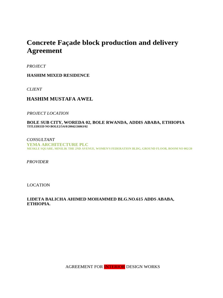 Concrete Block Production Agreement | PDF | Fee