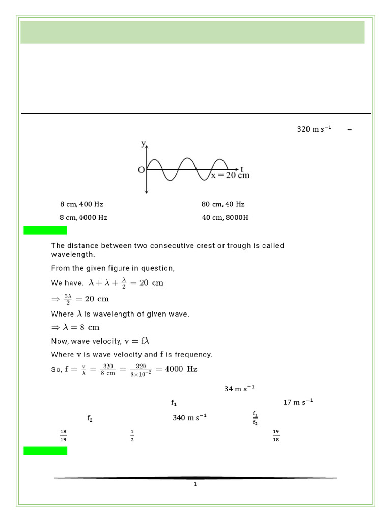 Sonometer String Length Calculation | PDF | Waves | Sound