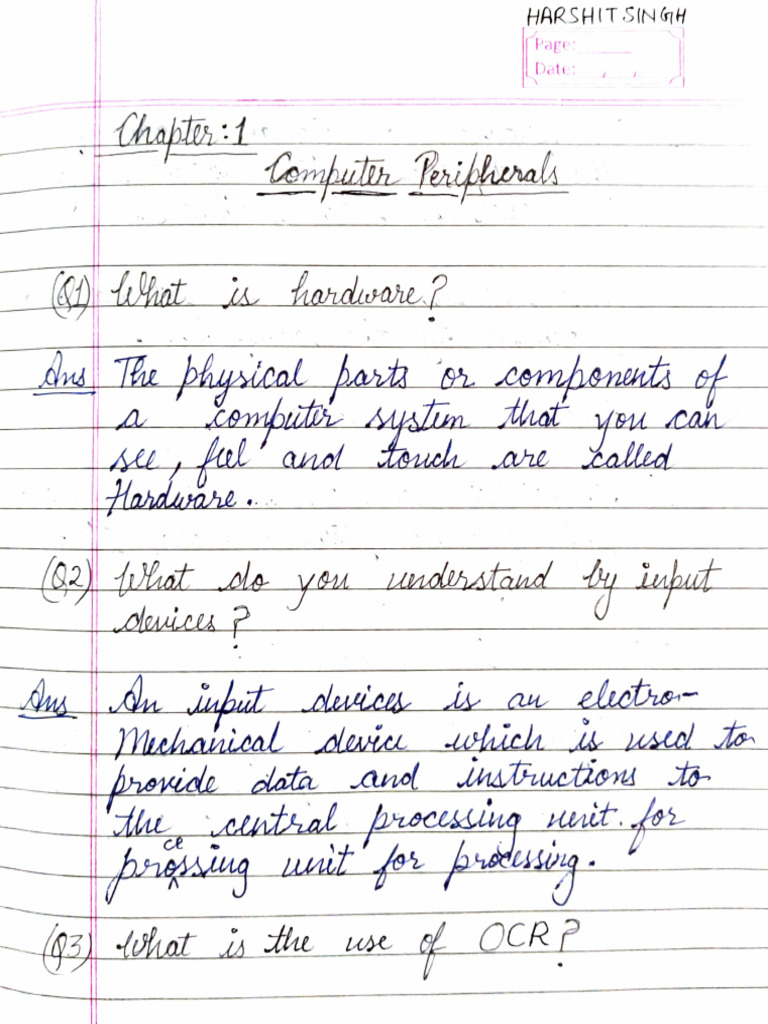 Harshit Singh Computer Chapter 1 | PDF