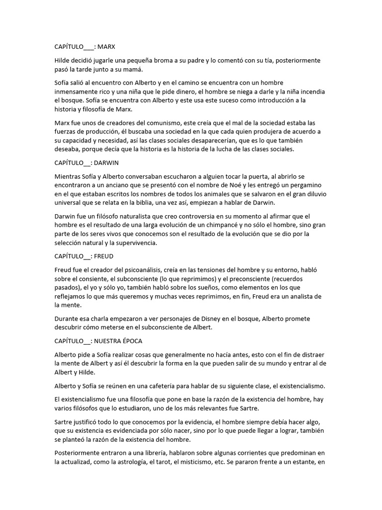 RESUMEN EL MUNDO DE SOFIA FILOSOFIA 38 | PDF