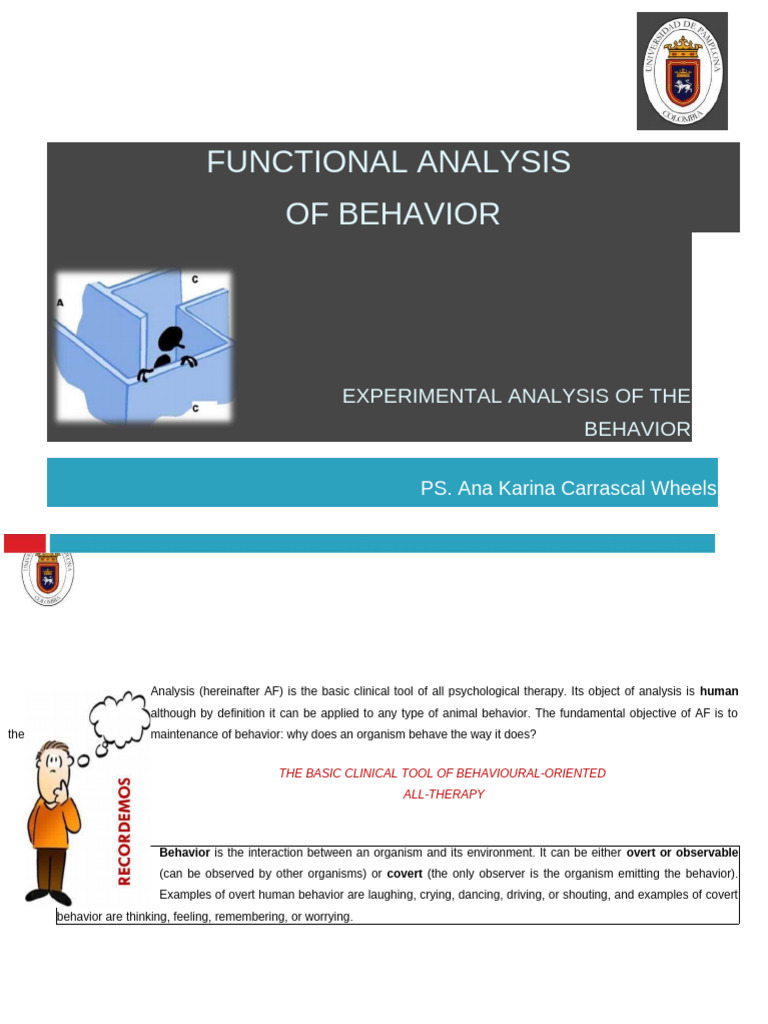 Functional Analysis of Behavior PDF | PDF | Classical Conditioning ...