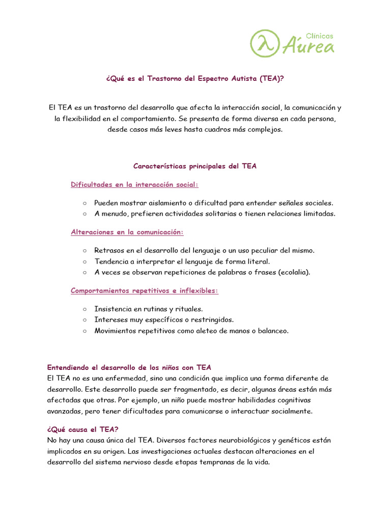 Psicoeducacion y Pautas Padres TEA | PDF | Autismo | Las emociones