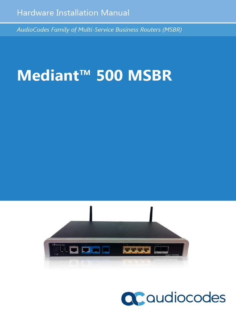 LTRT 10761 Mediant 500 MSBR Hardware Installation Manual | PDF | Wi Fi | Local Area Network