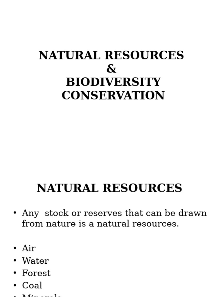 Natural Resources and Biodiversity Conservation | PDF | Soil | Aquifer