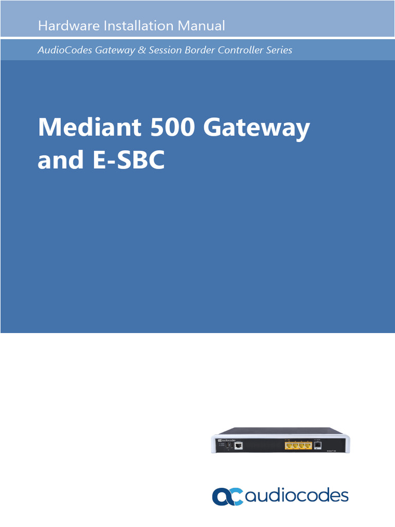 mediant-500-e-sbc-hardware-installation-manual | PDF | Usb ...