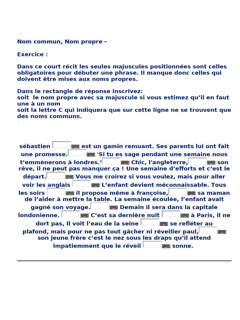 Exercices sur noms communs et propres | PDF