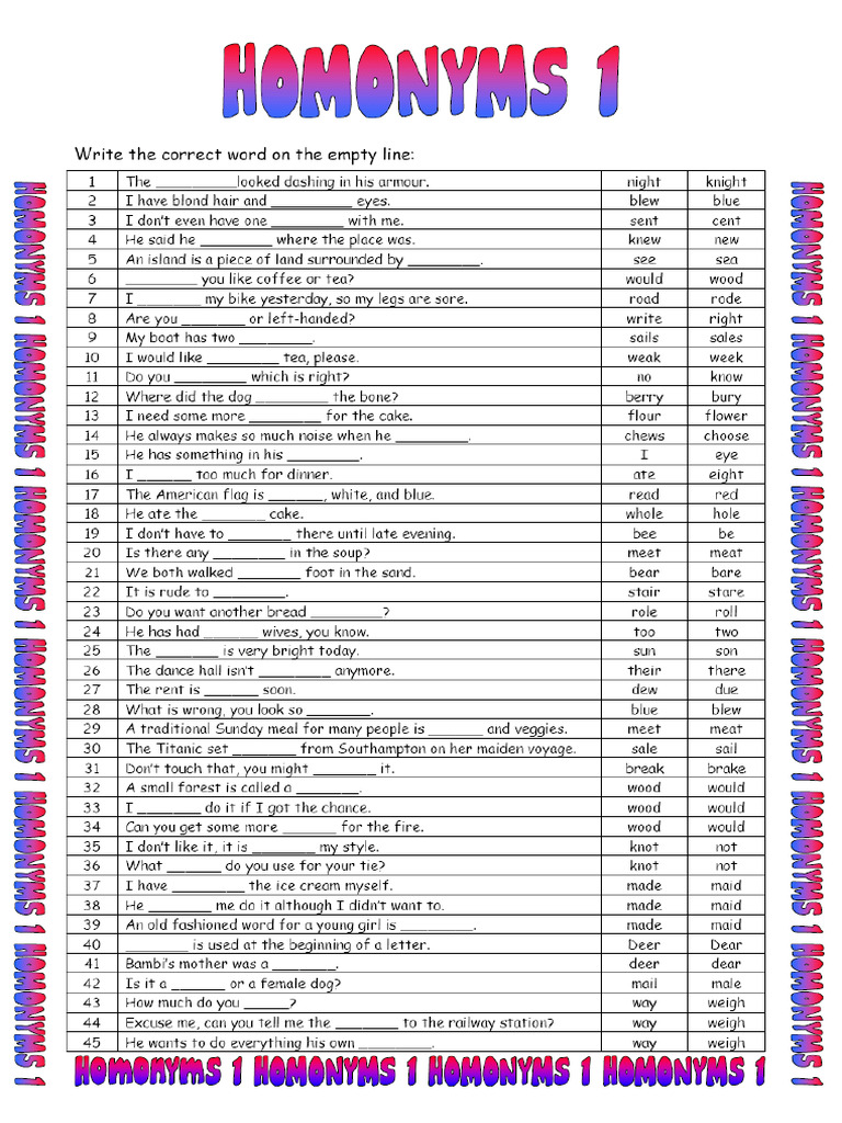 homonyms-1 | PDF
