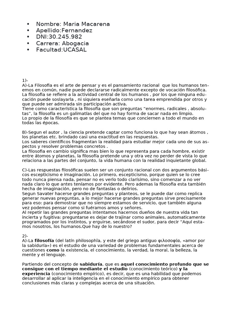 TP N1 Filosofia | PDF | Conocimiento | Sabiduría