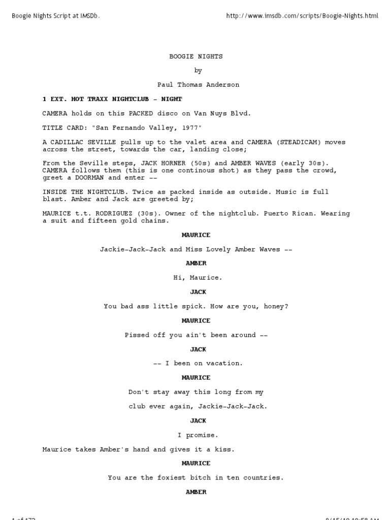 Boogie Nights Script | PDF | Leisure