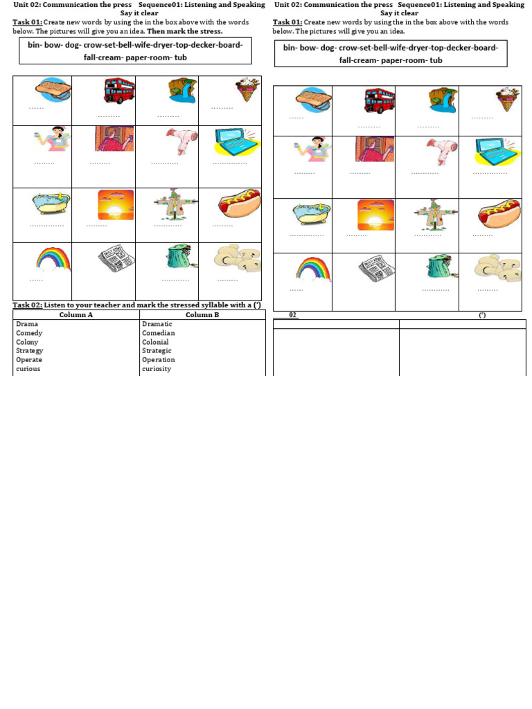 Unit 02 Compound Words Stress | PDF | Linguistics | Phonology