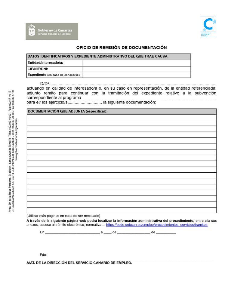 Oficio Remisión Documentación | PDF