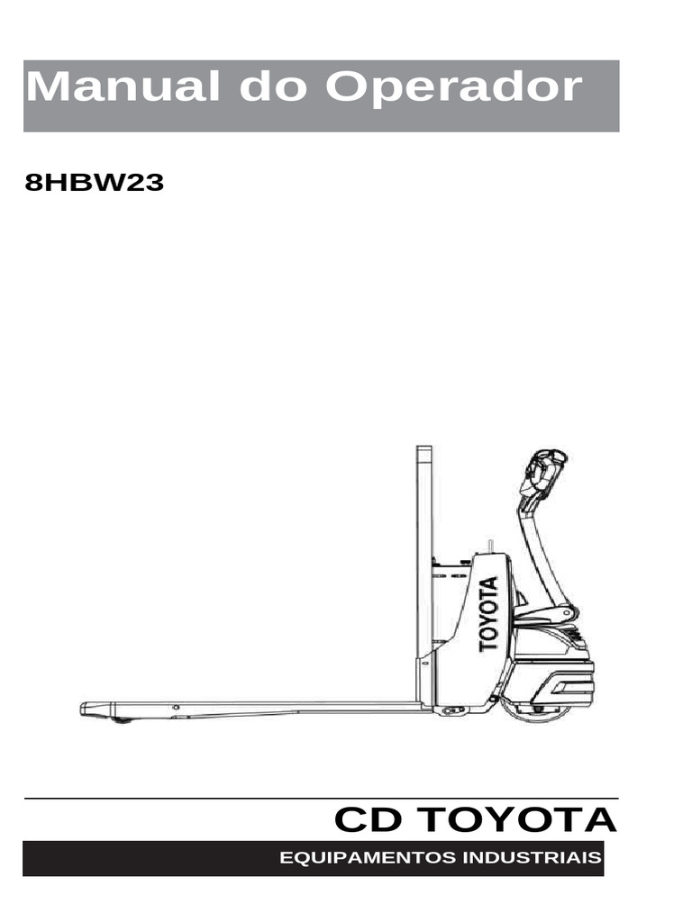 Manual Do Operador 8HBW23 | PDF | Empilhadeira | Tráfego