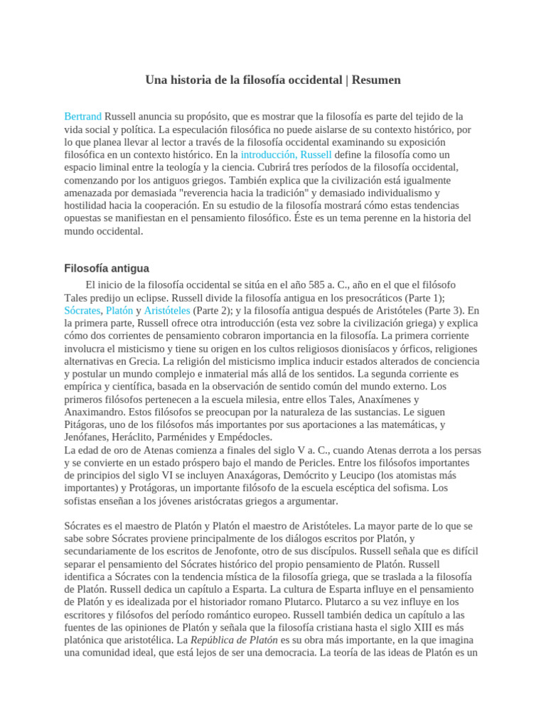 Filosofía Occidental: Contexto Histórico | PDF | Platón | Empirismo