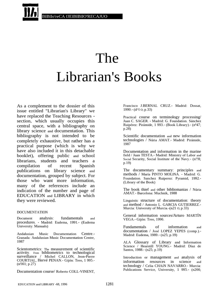 The Books of The Librarian | PDF | Libraries | Bibliography