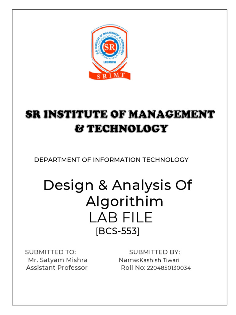 IT Algorithm Lab Report | PDF