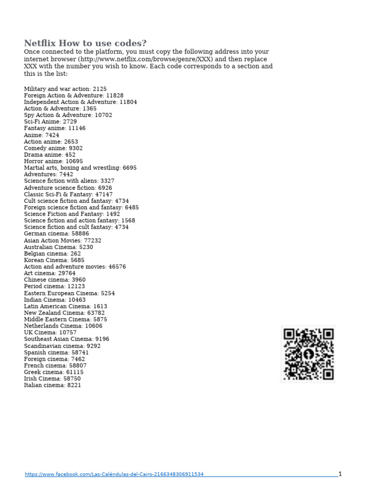 Netflix Complete List of Codes | PDF | Action Films | Science Fiction