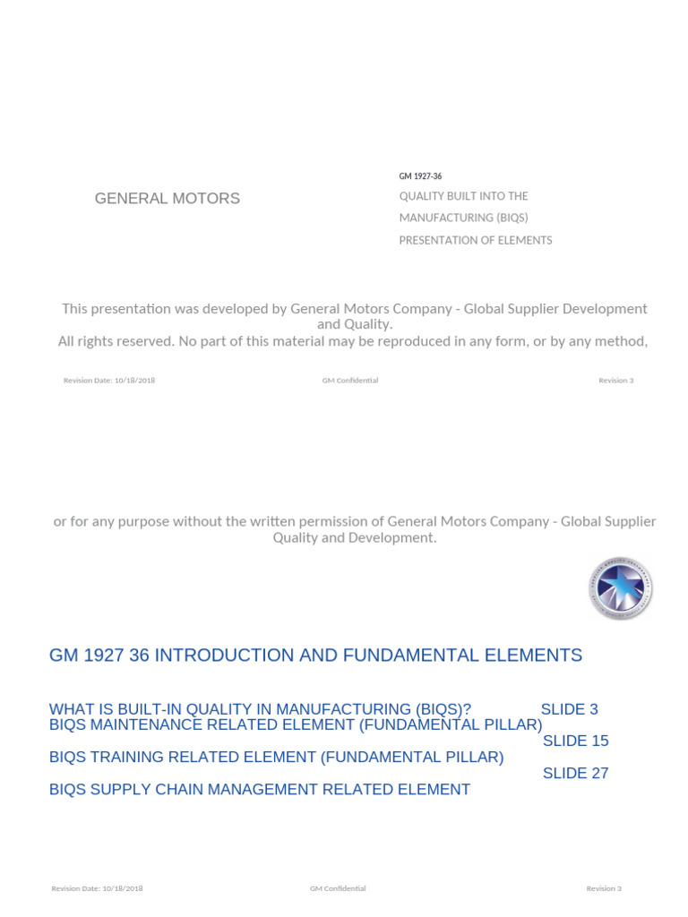 BIQS Levels and Quality Management Guide | PDF | Production And ...
