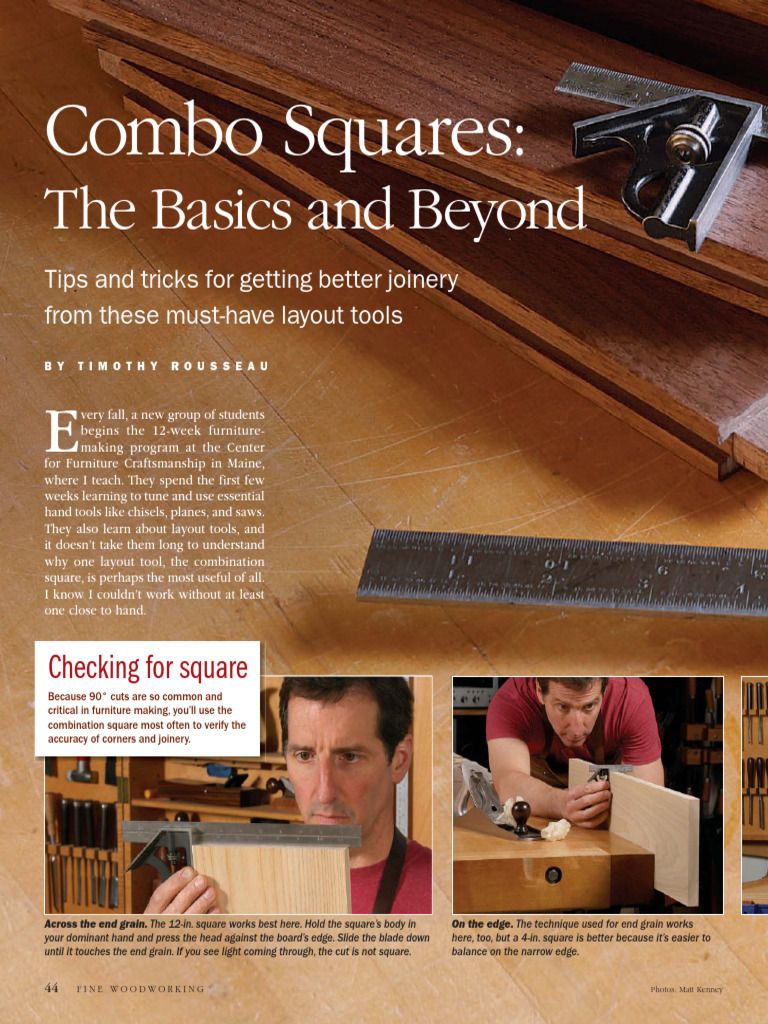 Combo Squares - The Basics and Beyond | PDF | Woodworking | Tools
