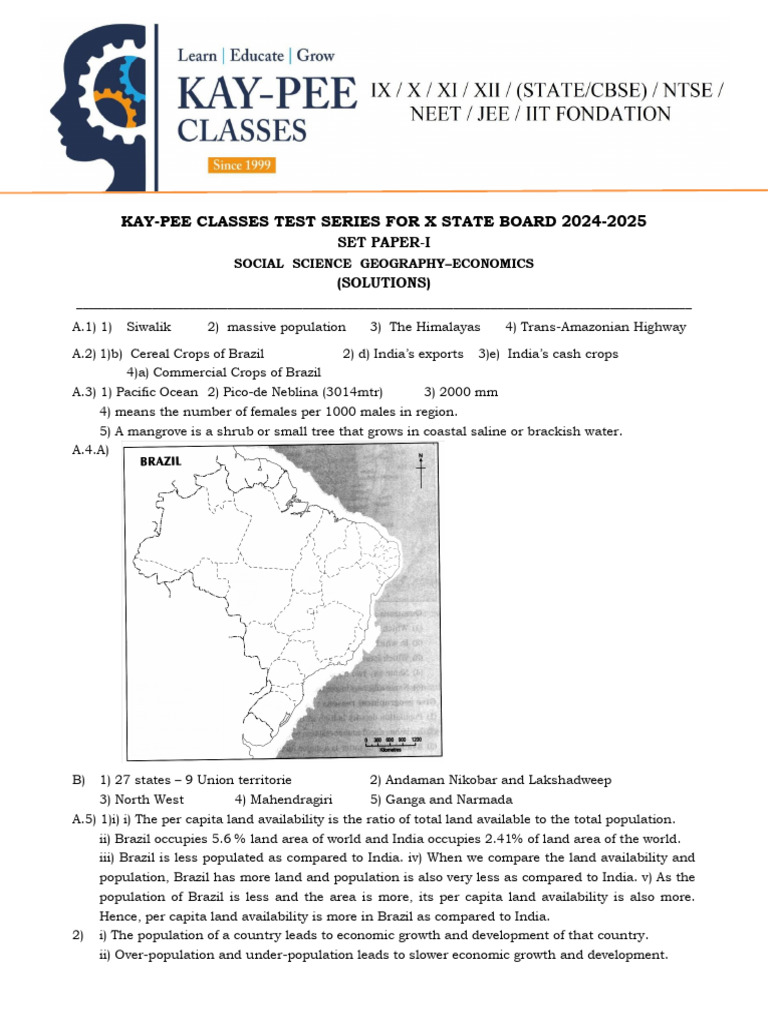 Geography-SET PAPER-1-Solutions | PDF | Rain | Himalayas