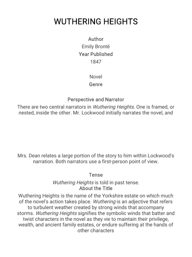 WUTHERING HEIGHTS | PDF