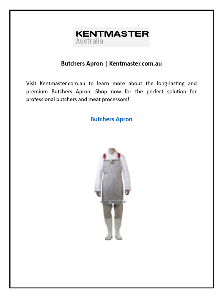 Butchers Apron Kentmaster.com | PDF