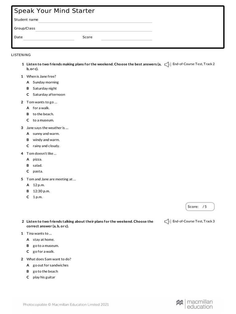 SYM Starter 1 Progress Test 2 | PDF | Coffeehouse | Cuisine