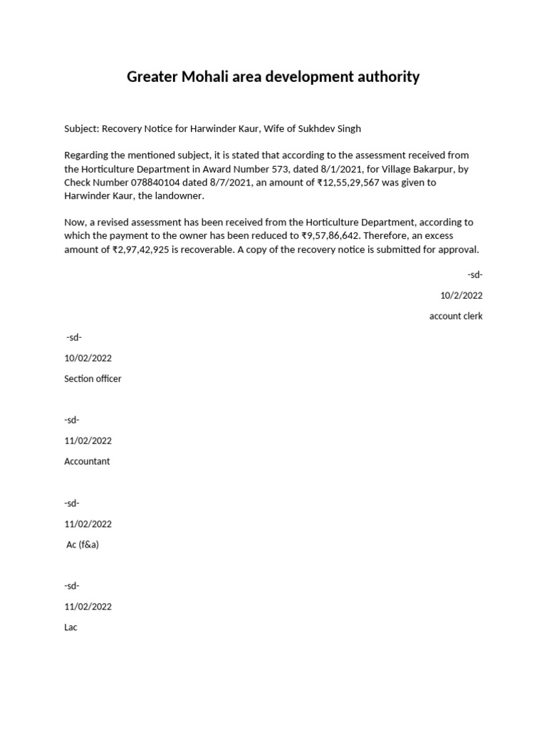 Greater Mohali area development authority | PDF